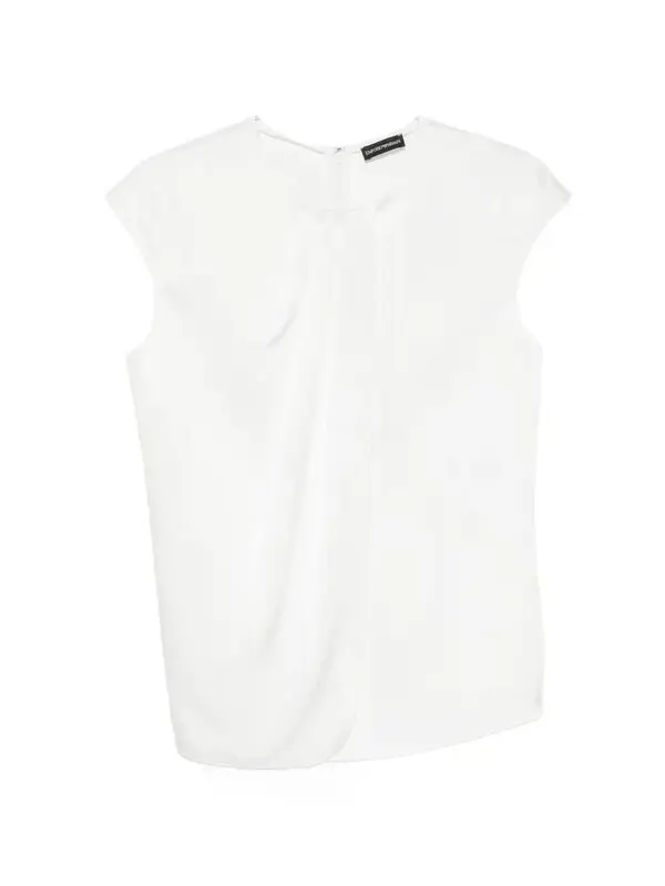 Emporio Armani Pleated Cap-sleeve Blouse