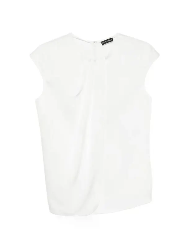 Emporio Armani Pleated Cap-sleeve Blouse - White