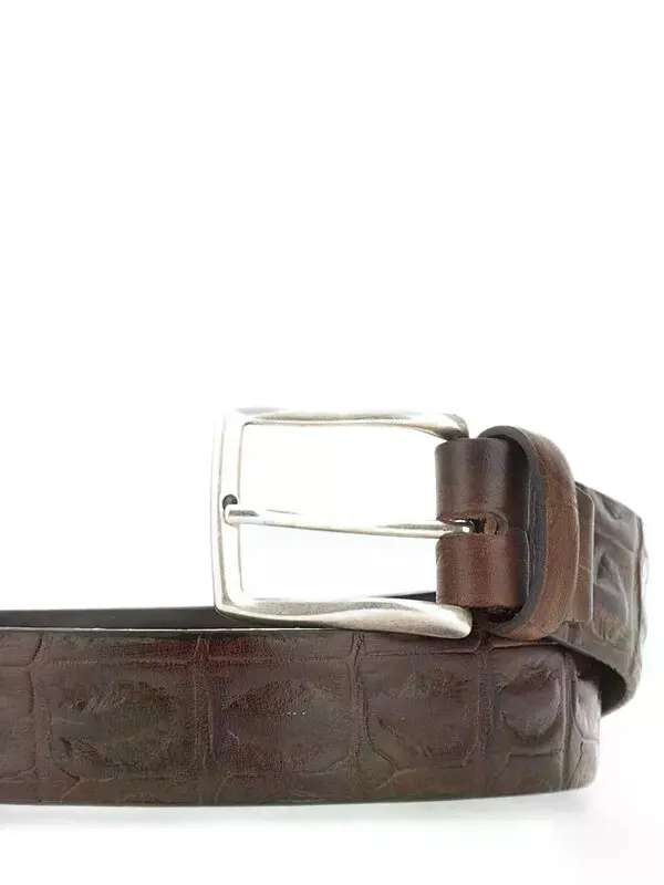 ALBERTO LUTI Crocodile-print Leather Belt