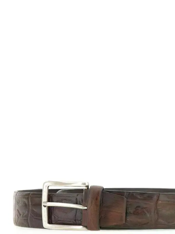 ALBERTO LUTI Crocodile-print Leather Belt