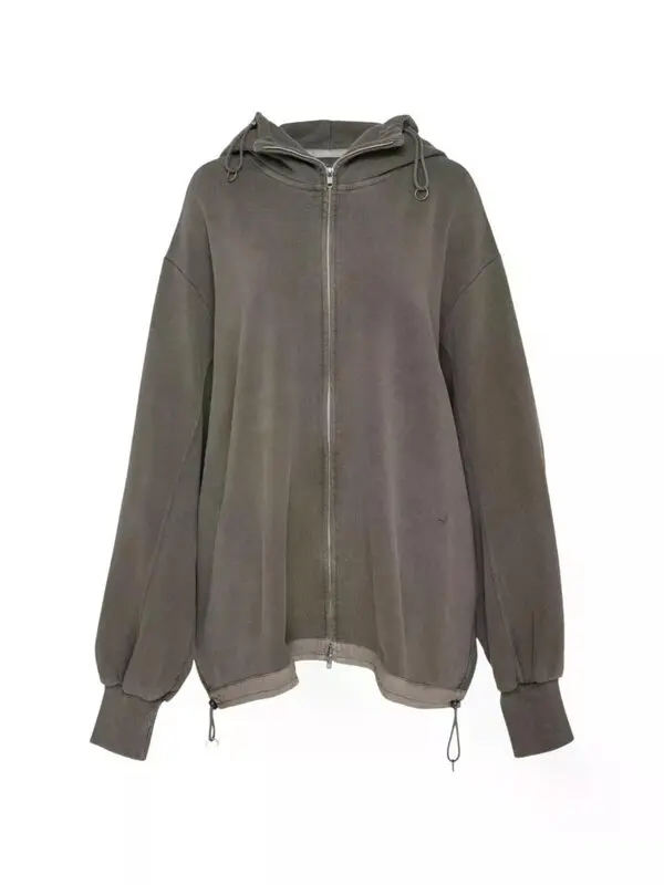 Yohji Yamamoto Drawstring-hem Hoodie Jacket - Brown