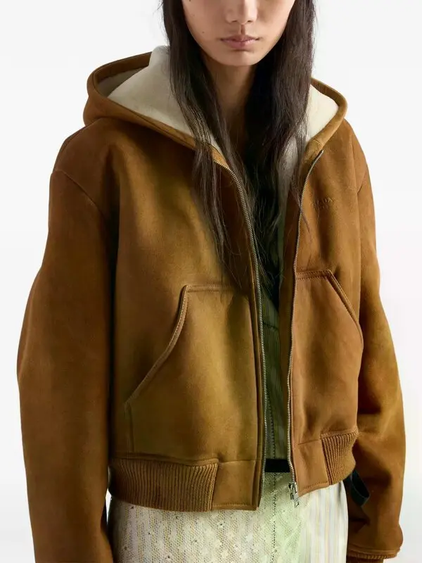 Prada Hooded Shearling Jacket