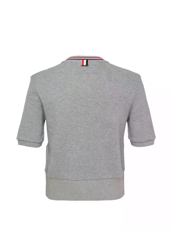 Thom Browne Cotton Waffle Short-sleeve Cardigan
