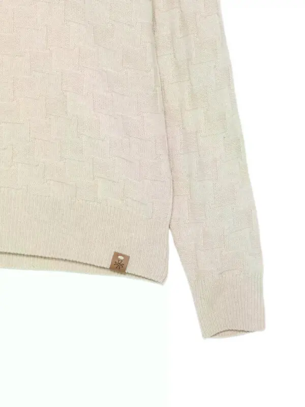 Jacob Cohen Basket-weave Long-sleeve Polo Shirt