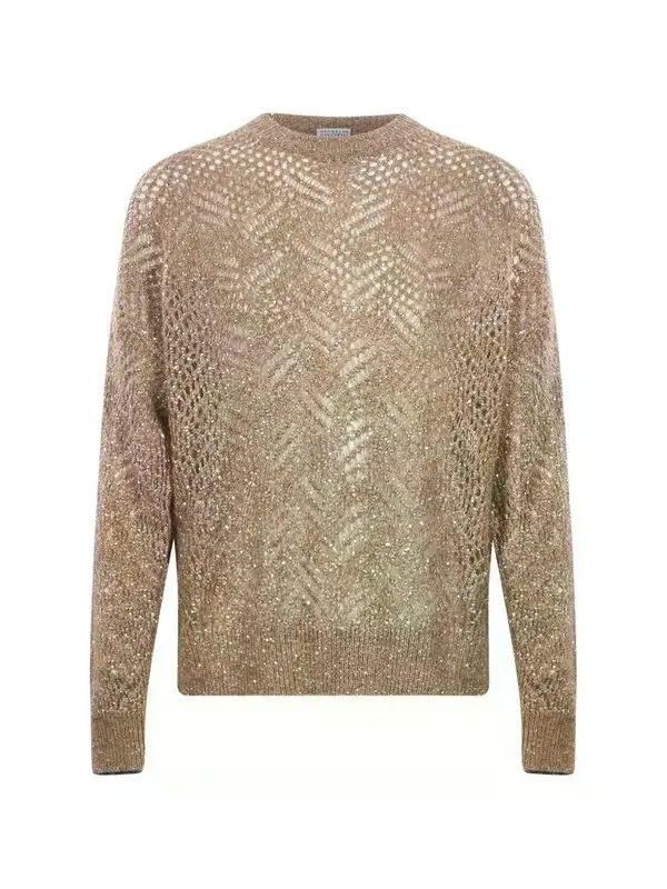 Brunello Cucinelli Sequin-embellished Open-knit Sweater