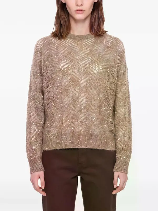 Brunello Cucinelli Sequin-embellished Open-knit Sweater