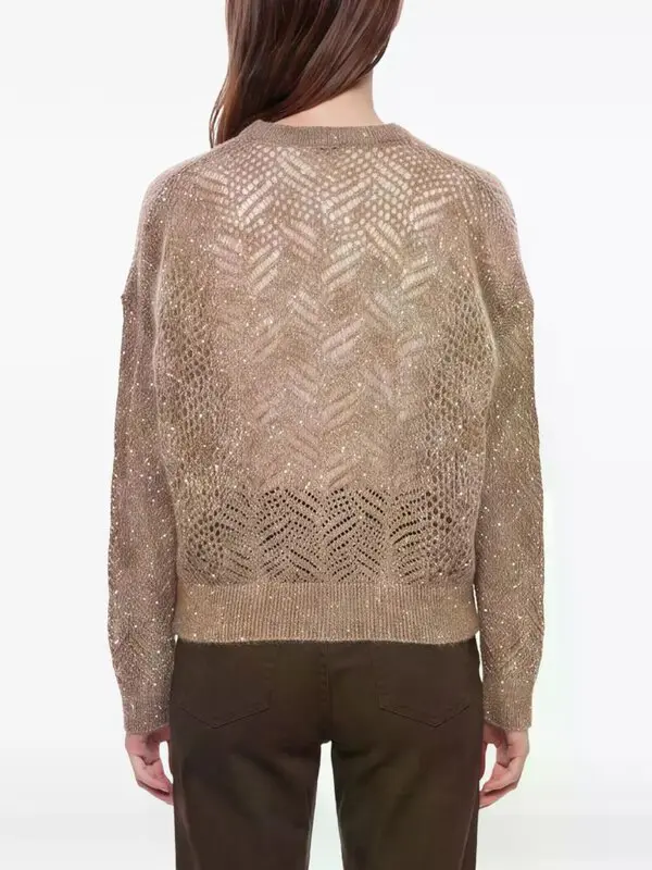 Brunello Cucinelli Sequin-embellished Open-knit Sweater