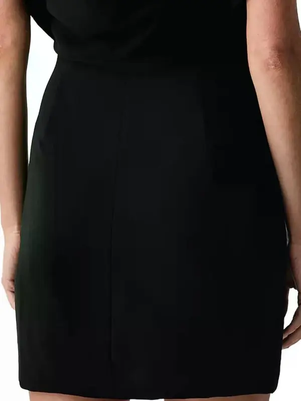 Armani Exchange Padded-shoulder Cowl-back Mini Dress