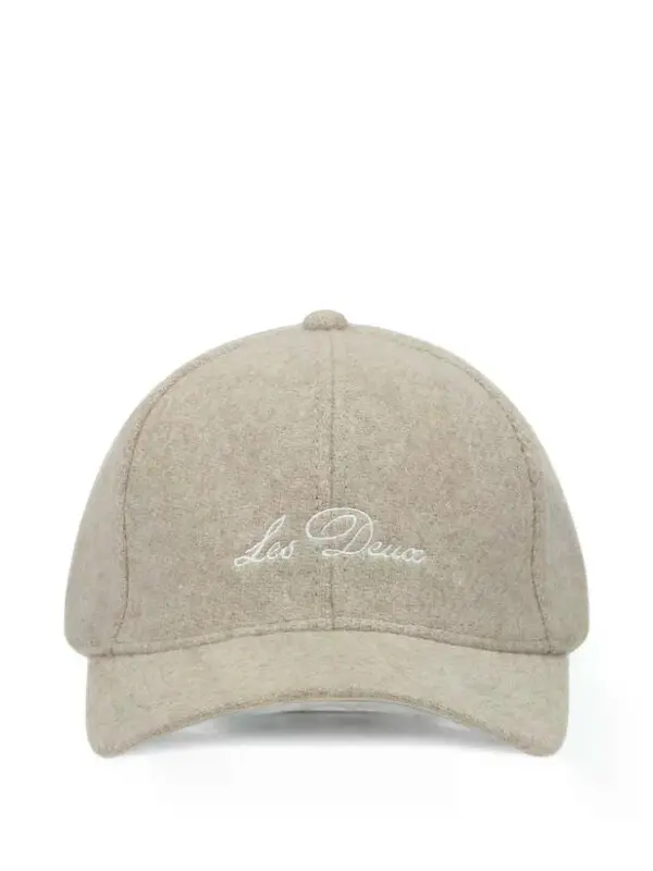 LES DEUX Signature Logo-embroidered Wool Baseball Cap - Neutrals
