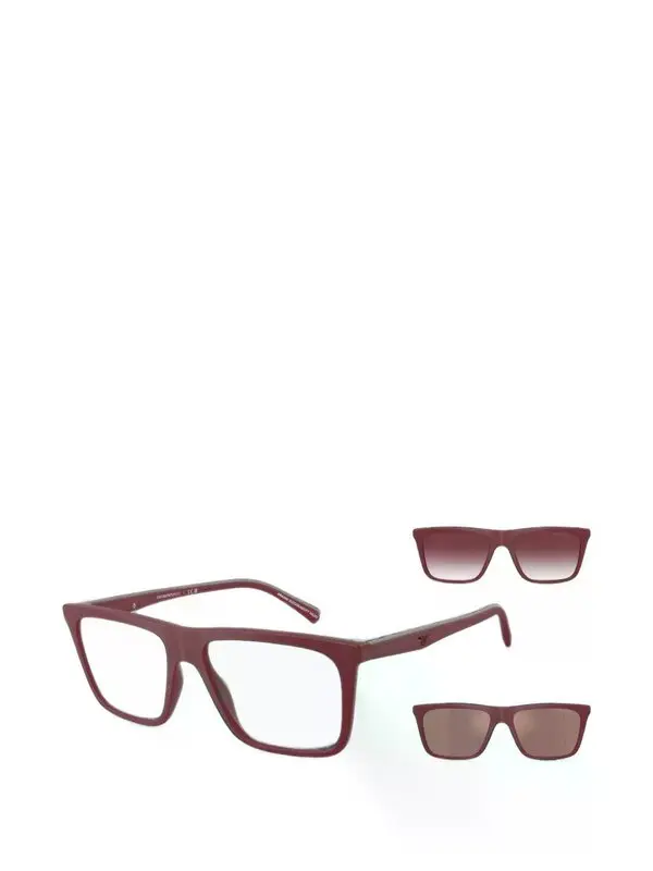 Emporio Armani Square Frame Sunglasses With Detachable Magnetic Clips
