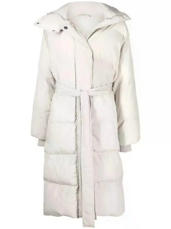 Stella McCartney Funnel-neck Long Puffer Coat - Neutrals