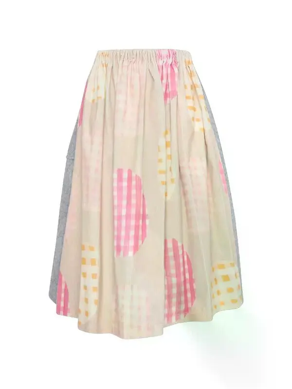 TAO Mid Patchwork Corduroy A-line Skirt