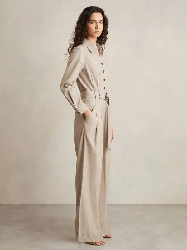 REISS Tailored Wide Leg Jumpsuit