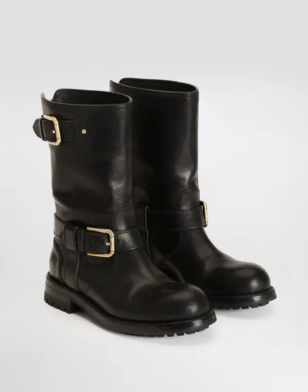 Dolce & Gabbana Calfskin Biker Boots Boots And Booties