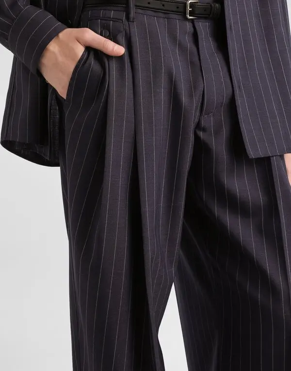 Dolce & Gabbana Pinstripe Virgin Wool Trousers Pants And Shorts Multi-colored