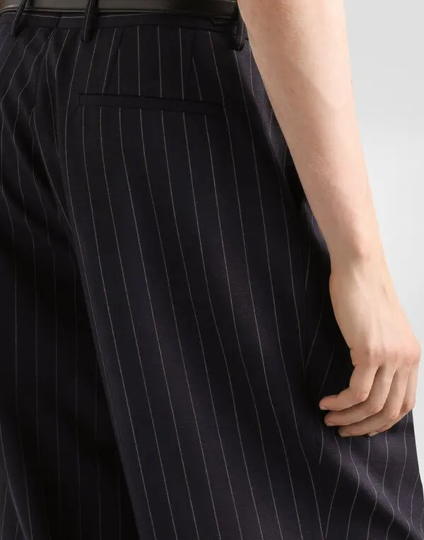 Dolce & Gabbana Pinstripe Virgin Wool Trousers Pants And Shorts Multi-colored
