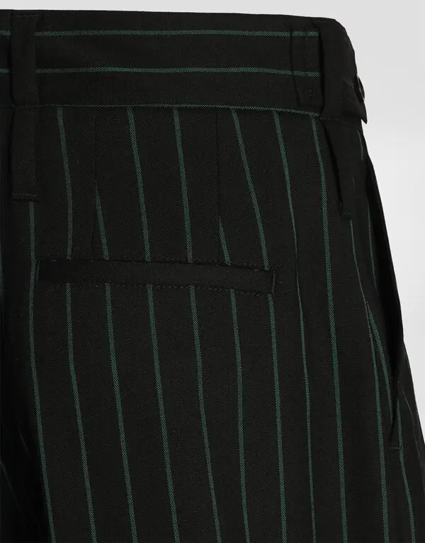 Dolce & Gabbana Pinstripe Wool Trousers Pants And Shorts Multi-colored