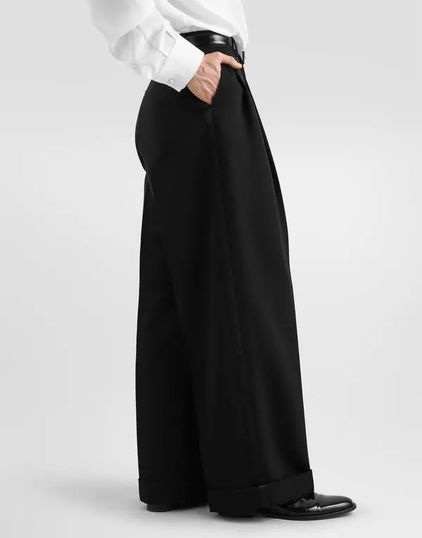 Dolce & Gabbana Wool Gabardine Trousers Pants And Shorts Wool