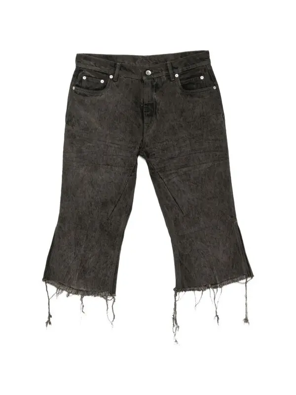 Rick Owens Denim Slim Bermuda Shorts - Grey