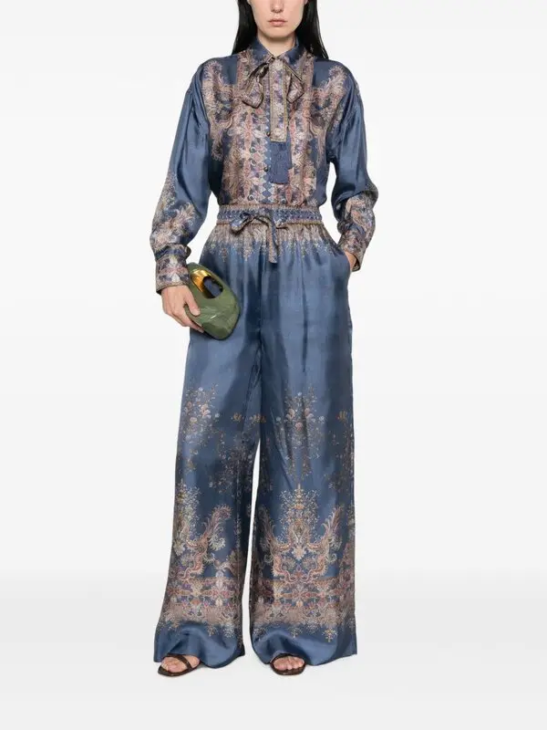Zimmermann Valiant Printed Silk Trousers