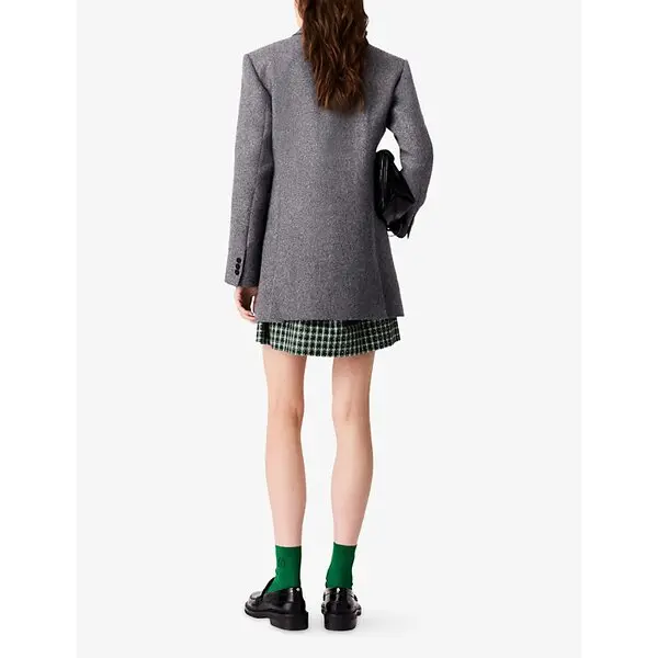 Maje Double-breasted Longline Wool-blend Coat