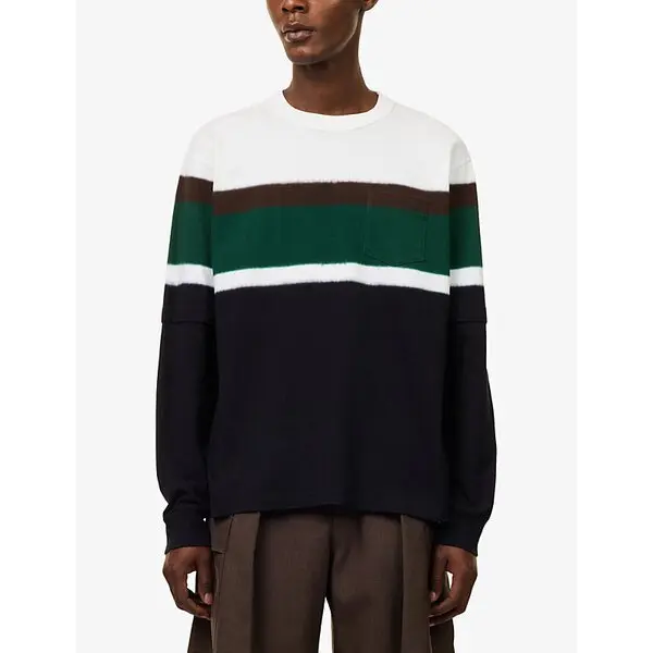 Sacai Chusen-dyed Long-sleeve Cotton T-shirt