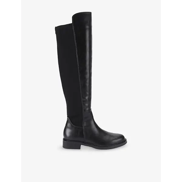 Steve Madden Resonate Leather Flat Knee-high Boots - Black