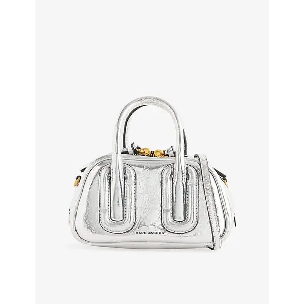 Marc Jacobs Micro Bauletto Leather Top-handle Bag - Silver