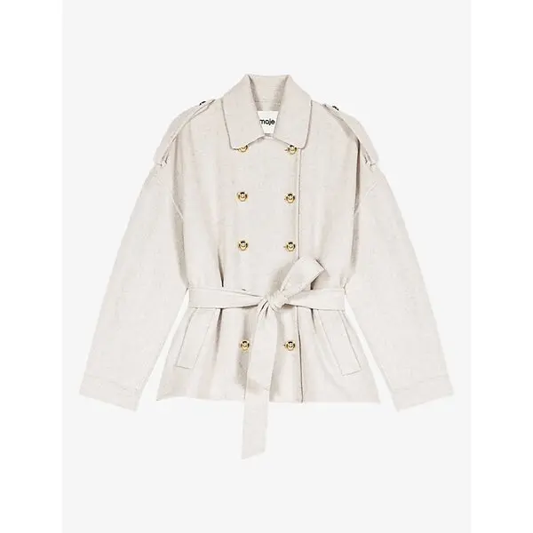Maje Double-breasted Double-faced Wool-blend Coat