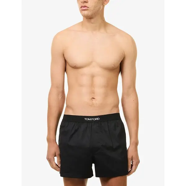 TOM FORD Logo-waistband Stretch Cotton-poplin Boxer Briefs