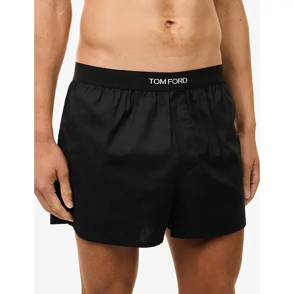 TOM FORD Logo-waistband Stretch Cotton-poplin Boxer Briefs