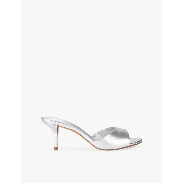 Steve Madden Kendrix 47 Metallic-leather Heeled Sandals - Silver