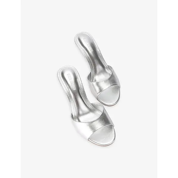 Steve Madden Kendrix 47 Metallic-leather Heeled Sandals