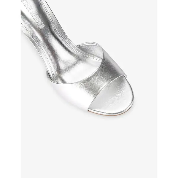 Steve Madden Kendrix 47 Metallic-leather Heeled Sandals