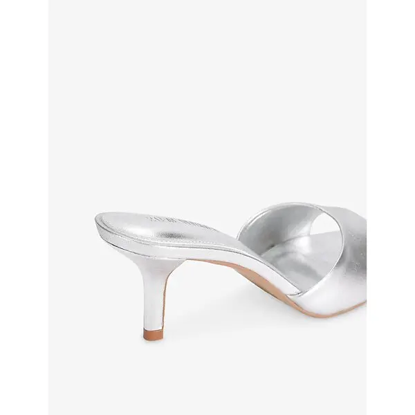 Steve Madden Kendrix 47 Metallic-leather Heeled Sandals