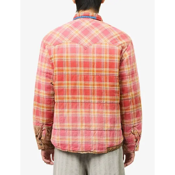 KHOKI Check-print Patchwork Cotton Jacket