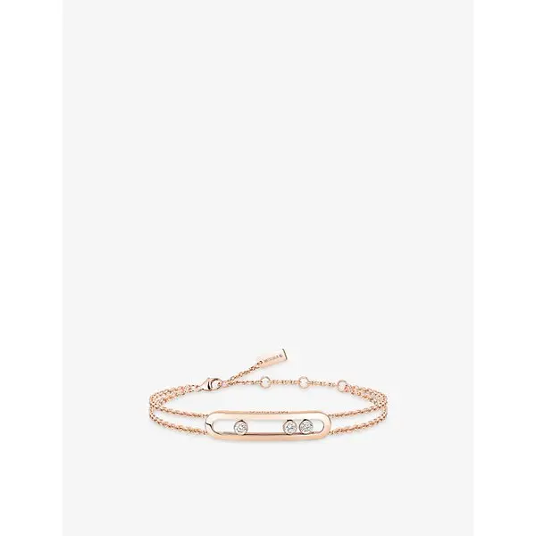 Messika Move 18ct Gold And Diamond Bracelet - Pink