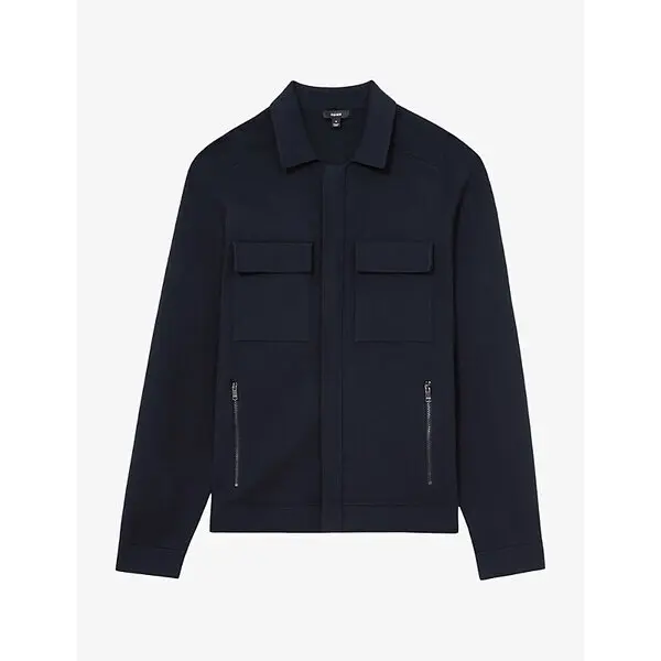 REISS Fleetwood Double-pocket Knitted Jacket - Navy
