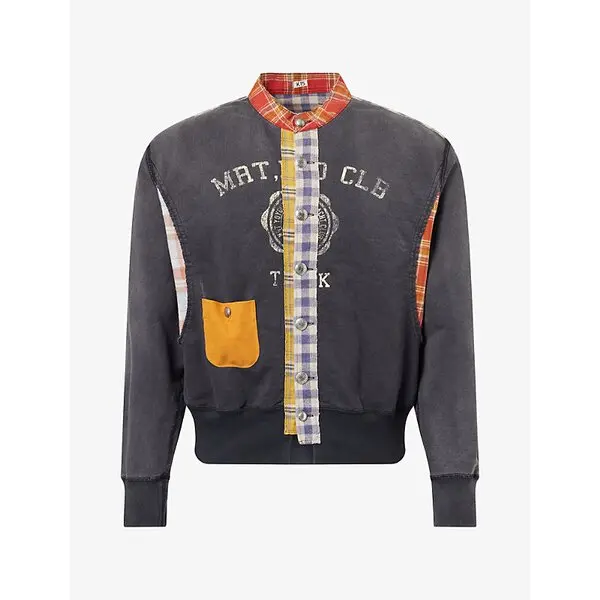 KHOKI Patchwork Sweat Cotton Cardigan - Black