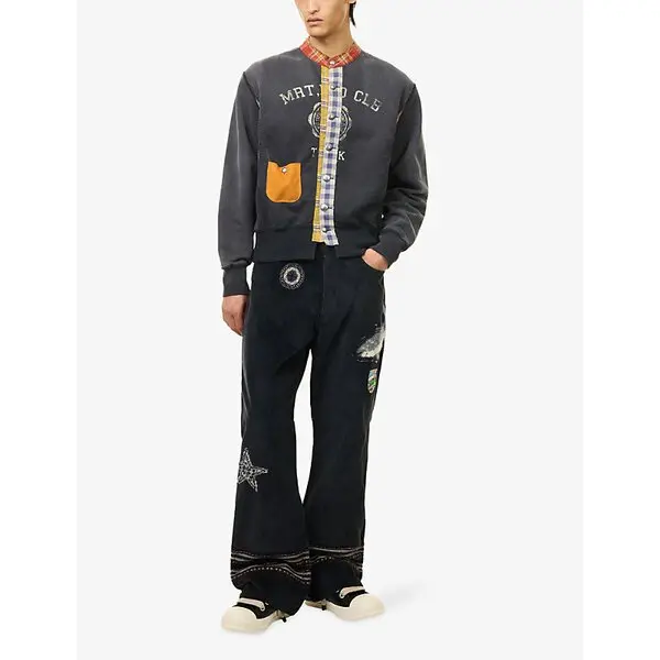 KHOKI Patchwork Sweat Cotton Cardigan