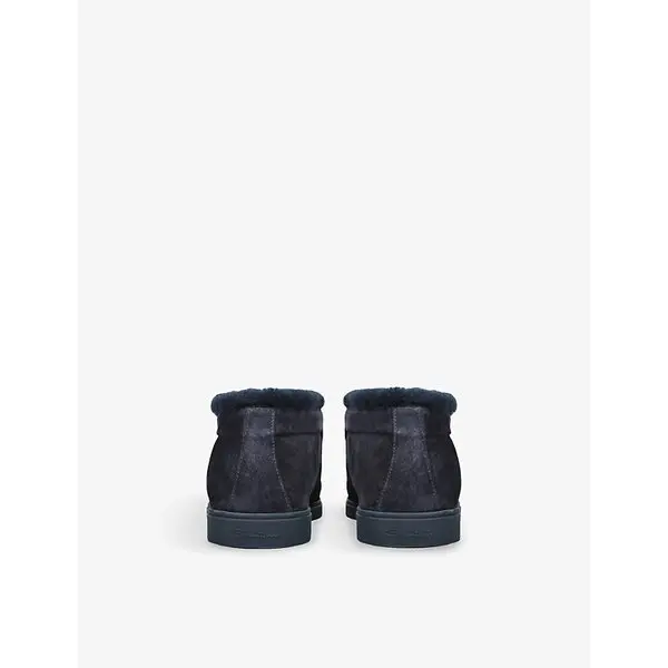Santoni Fortune Shearling-lined Suede Ankle Boots