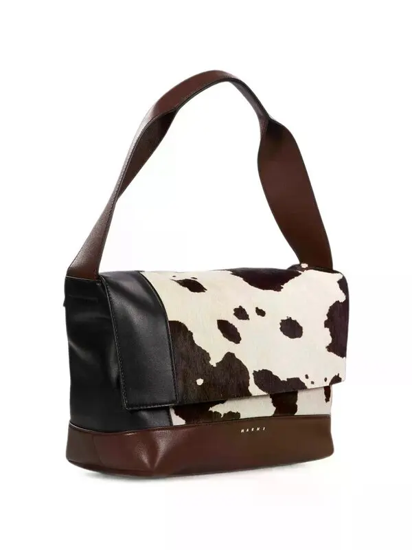 Marni Cow-print Panelled Shoulder Bag