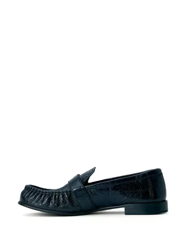 Miu Miu Buckle-detail Textured-leather Loafers