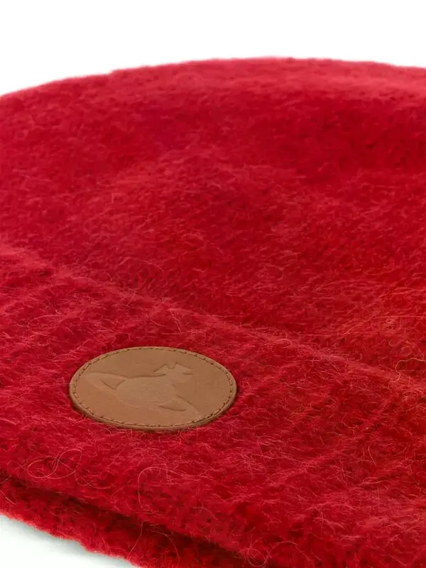 VIVIENNE WESTWOOD Logo-patch Fluffy Beanie Hat