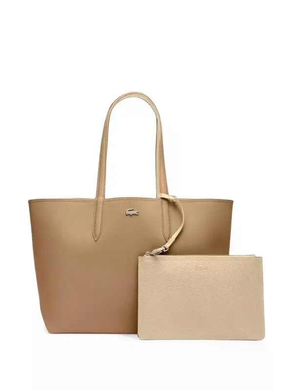 Lacoste Anna Logo-plaque Pouch-detail Tote Bag - Neutrals