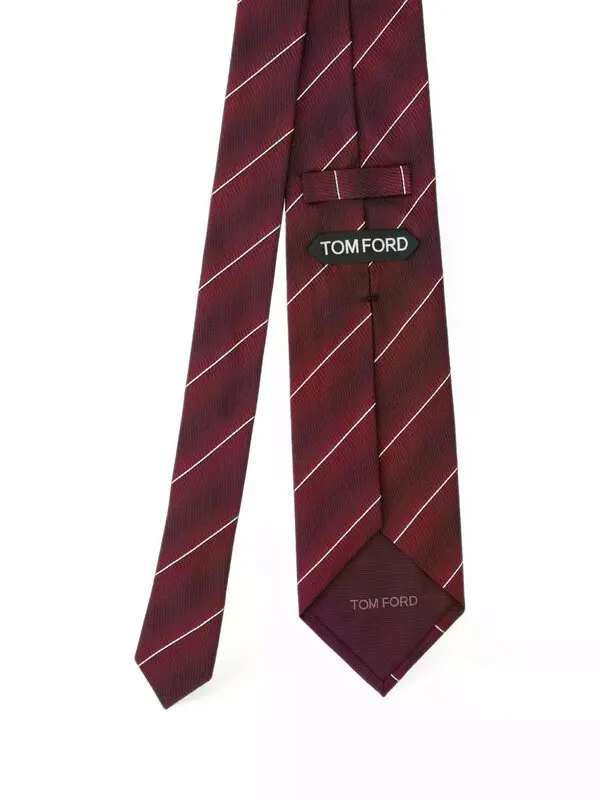 TOM FORD Diagonal-stripe Silk Tie - Red