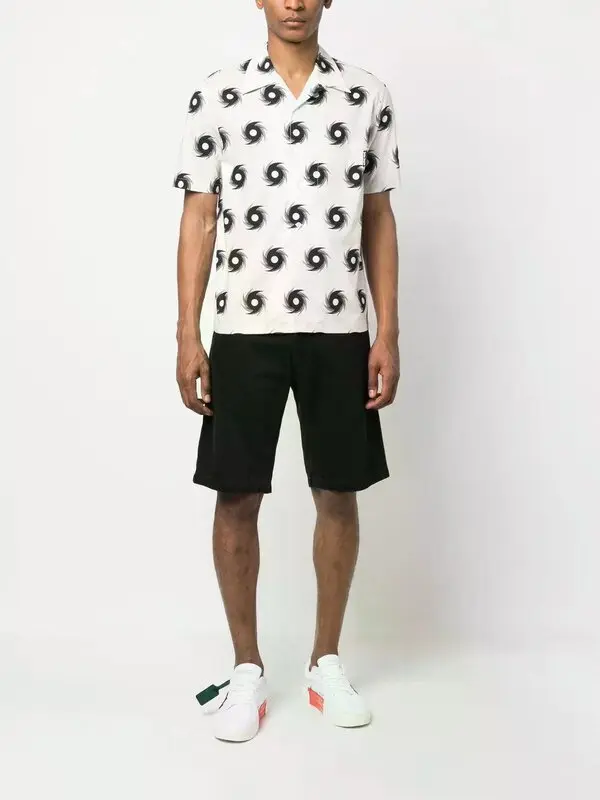 Palm Angels Hurricane-print Cotton Bowling Shirt