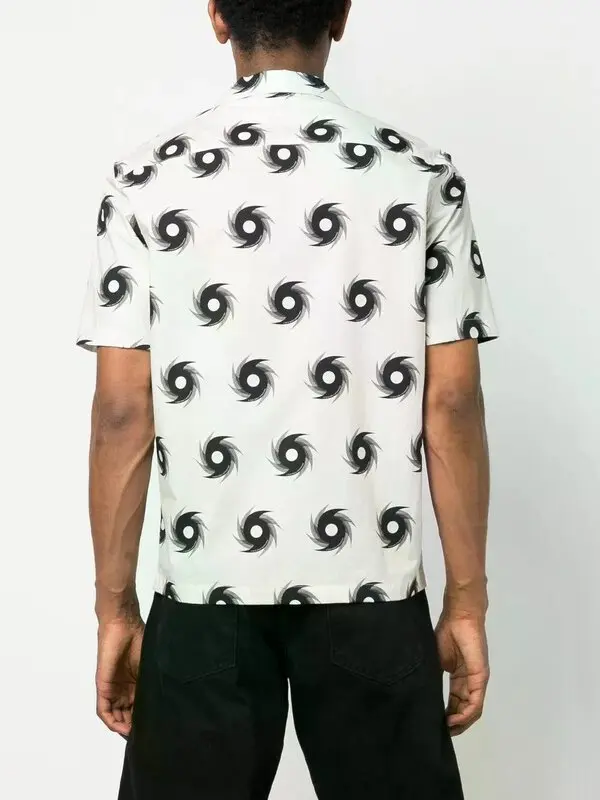 Palm Angels Hurricane-print Cotton Bowling Shirt