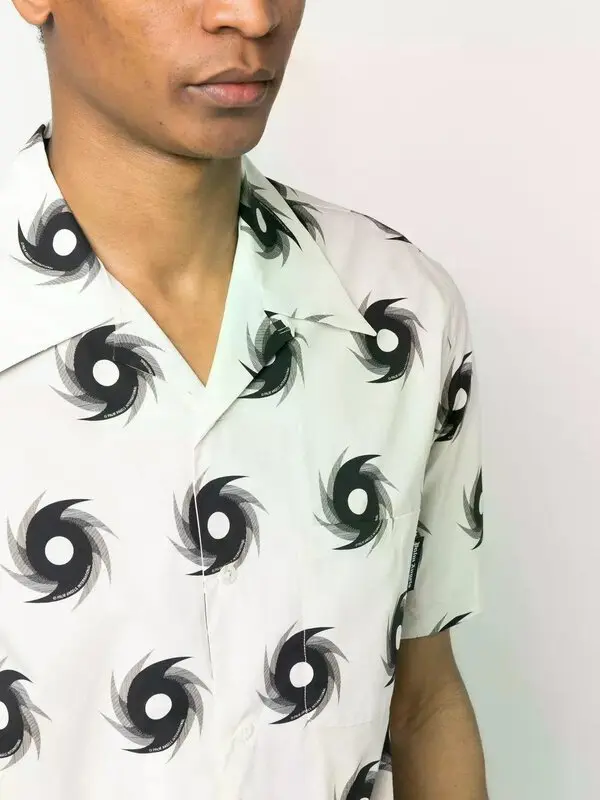 Palm Angels Hurricane-print Cotton Bowling Shirt