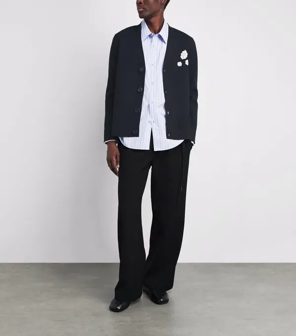 Sandro Jacquard Flower Cardigan